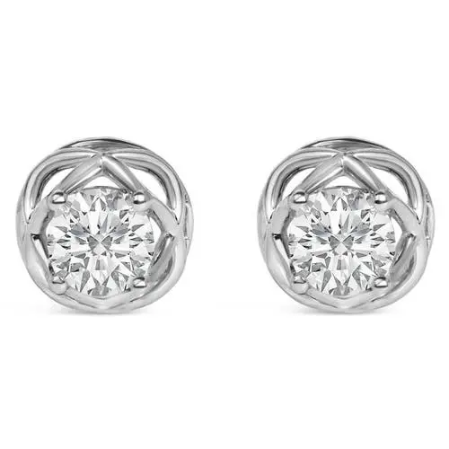 HAUS OF BRILLIANCE 925 Sterling 1.0 Cttw Lab Grown Diamond Openwork Stud Earrings - Silver