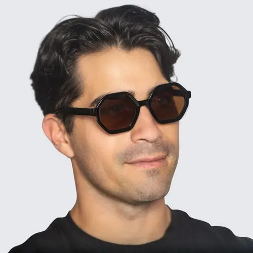 JAXY EYEWEAR The Hex Geometric Sunglasses - Black