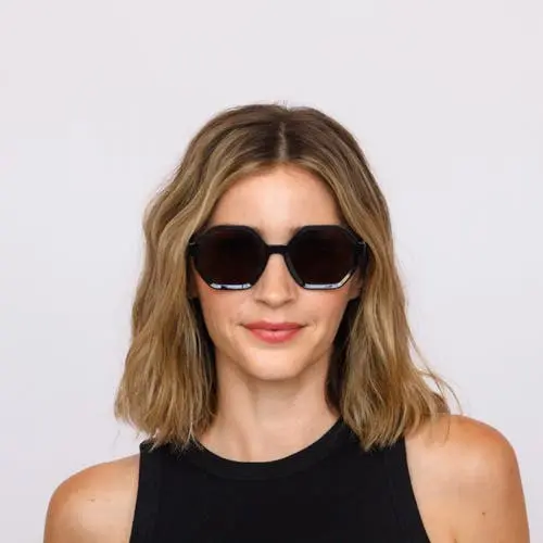 JAXY EYEWEAR The Hex Geometric Sunglasses - Black