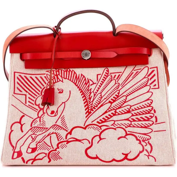 Hermès Herbag Zip Pegase Pop Toile And Leather 39
