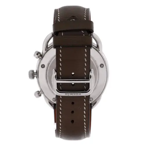 Hermès Arceau Chronograph Automatic Watch Stainless Steel And Leather 43