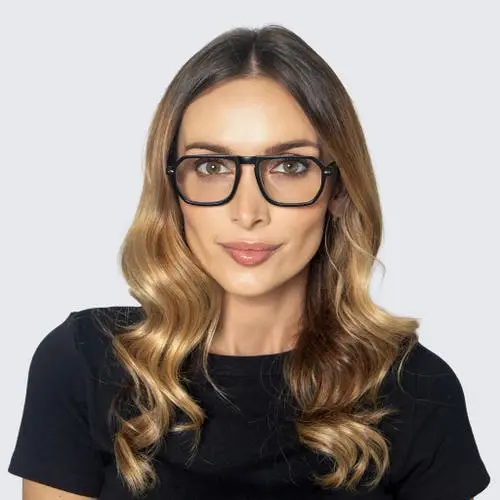JAXY EYEWEAR Agenda Aviator Blue Light Glasses - Black