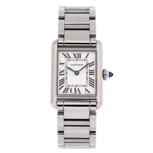 CARTIER Must De Tank Quartz Watch Stainless Steel 22