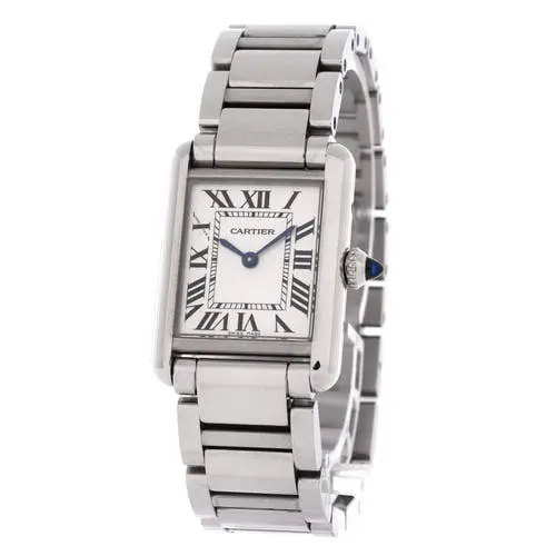CARTIER Must De Tank Quartz Watch Stainless Steel 22