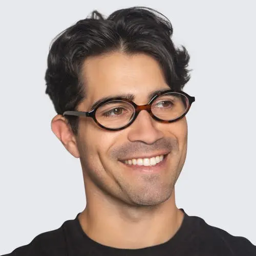 JAXY EYEWEAR Wisp Oval Blue Light Glasses - Tortoise