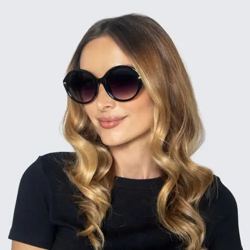 JAXY EYEWEAR Cabaret Round Sunglasses - Black