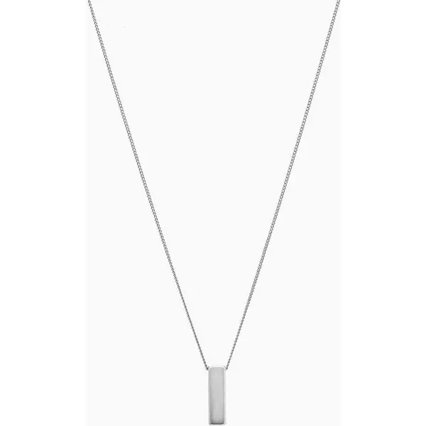 BEARFRUIT JEWELRY Nancy Short Bar Necklace Dainty Minimalist Everyday Jewelry - Silver