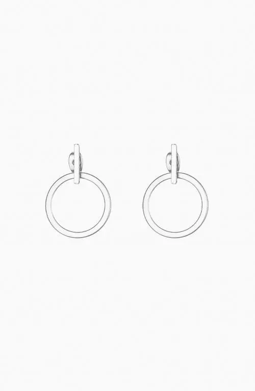 BEARFRUIT JEWELRY Ruth Circle Earring Jackets Geometric Dainty Modern Jewelry - Silver