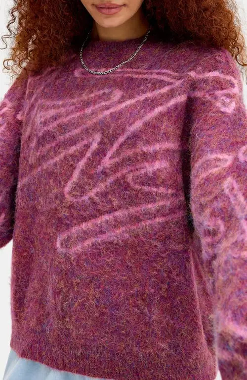IETS FRANS Intarsia Fluffy Knit Sweater