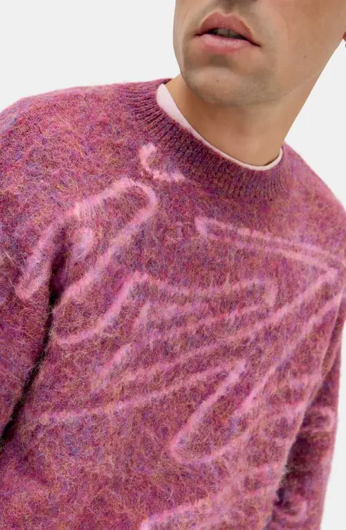 IETS FRANS Intarsia Fluffy Knit Sweater