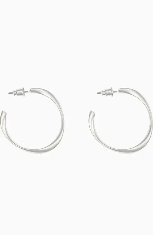 BEARFRUIT JEWELRY Leslie Large Twisted Hoop Earrings Modern Statement Jewelry - Silver