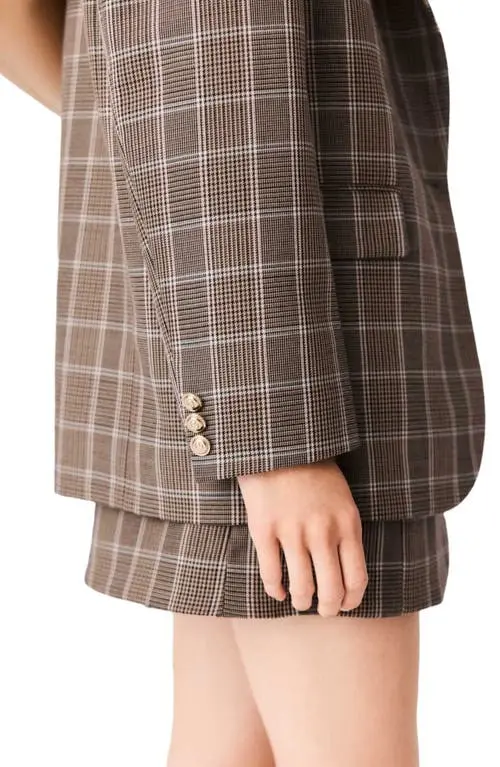 Maje Check Jacket With Removable Collar