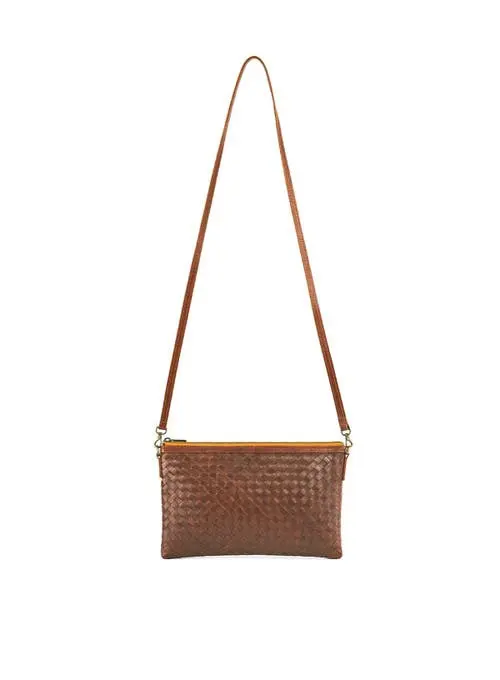 DEUX MAINS Woven Crossbody Clutch - Black