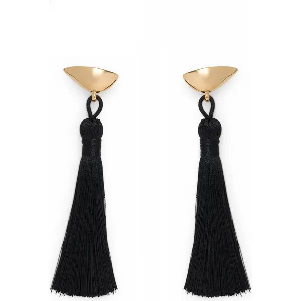 Lady Grey Tassel Lobe Earrings - Gold