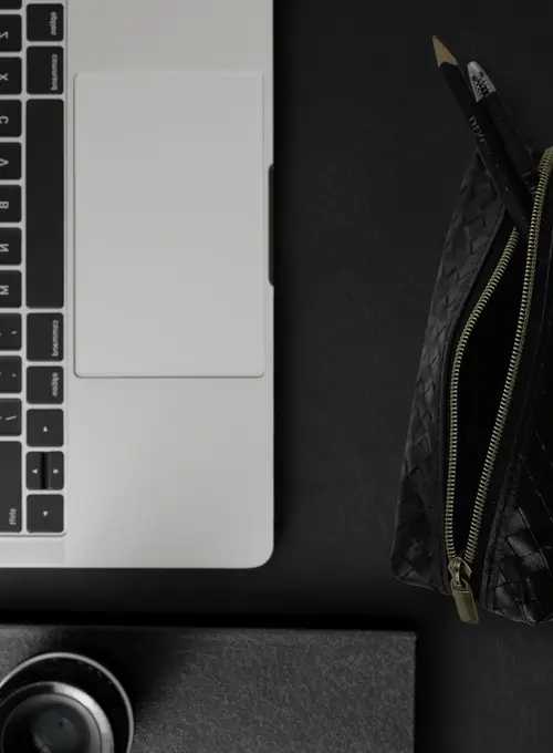 DEUX MAINS Woven Pencil Case - Brown
