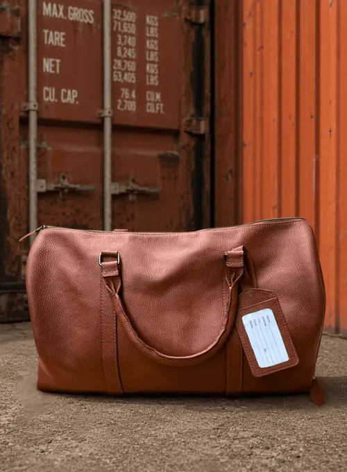 DEUX MAINS Deluxe Luggage Tag - Cognac