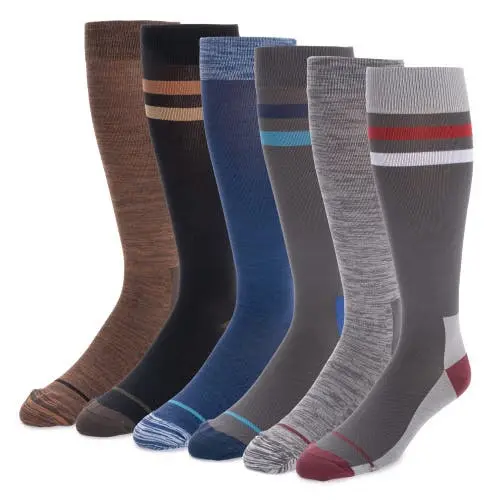 MUK LUKS 6 Pair Pack Compression Knee High Nylon Socks