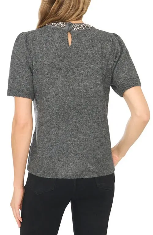 CECE DUPRAZ Embellish Collar Sweater - Medium Heather Grey