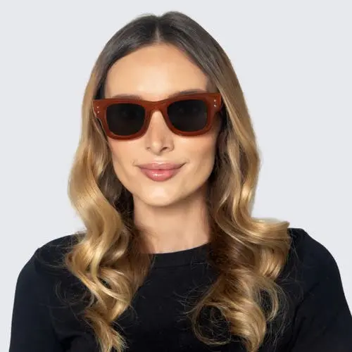 JAXY EYEWEAR District Square Sunglasses - Rust