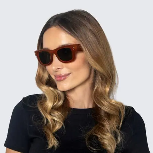 JAXY EYEWEAR District Square Sunglasses - Rust