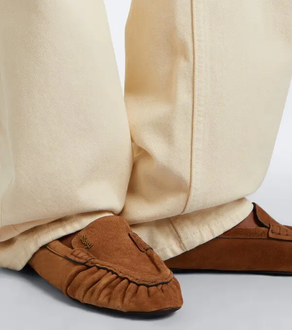 Saint Laurent Loaferino Suede Loafers