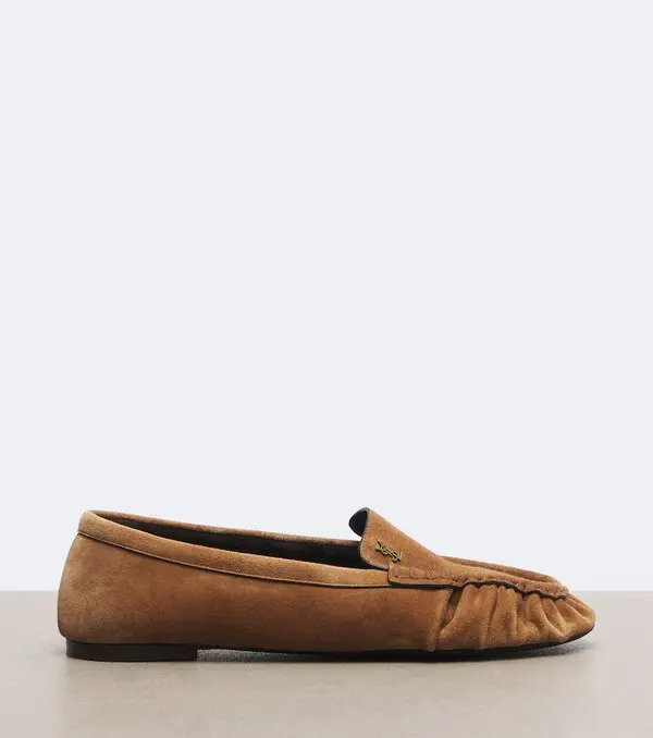 Saint Laurent Loaferino Suede Loafers