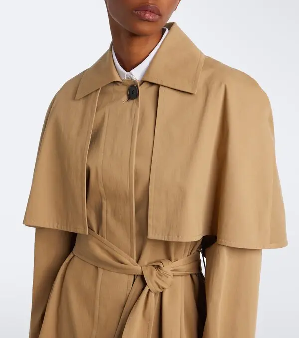 THE ROW Ayana Caped Cotton Twill Trench Coat