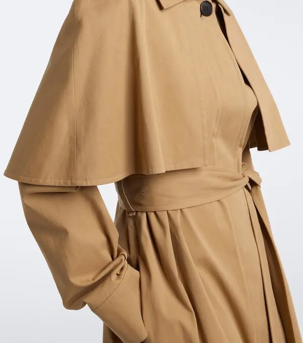 THE ROW Ayana Caped Cotton Twill Trench Coat