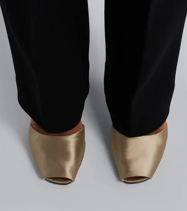 THE ROW Noor Satin Peep-toe Pumps