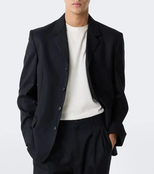 THE ROW Reda Chalk Stripe Wool Suit Jacket