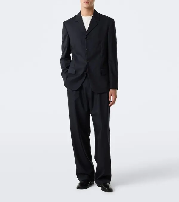 THE ROW Reda Chalk Stripe Wool Suit Jacket