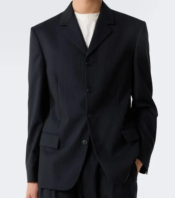 THE ROW Reda Chalk Stripe Wool Suit Jacket