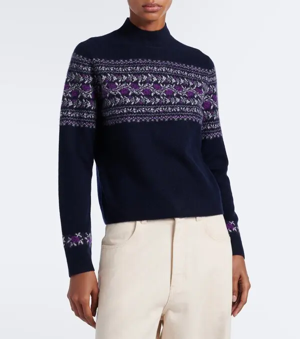 Vince Fair Isle Floral Cashmere Sweater