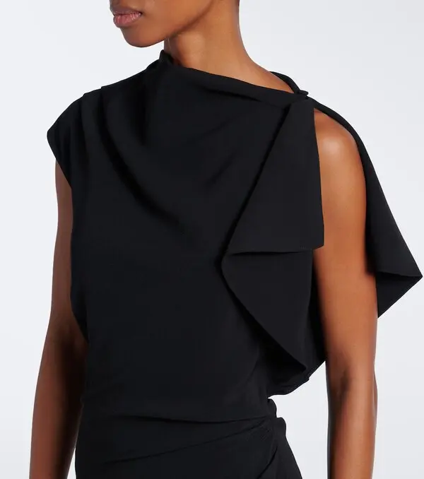 Veronica Beard Brett Asymmetric Crêpe Maxi Dress - Black