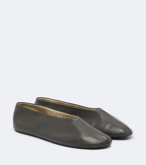 THE ROW Stella Leather Ballet Flats - Green