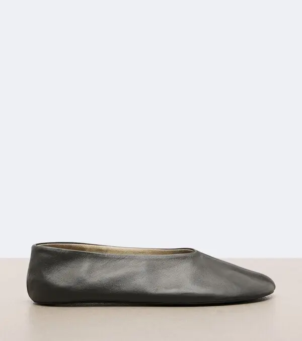 THE ROW Stella Leather Ballet Flats - Green