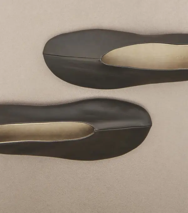 THE ROW Stella Leather Ballet Flats - Green