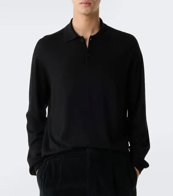 THE ROW Blainy Wool And Cashmere Polo Sweater - Black