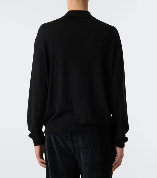 THE ROW Blainy Wool And Cashmere Polo Sweater - Black