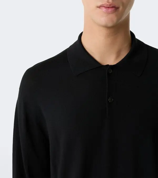 THE ROW Blainy Wool And Cashmere Polo Sweater - Black