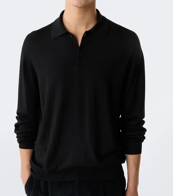 THE ROW Blainy Wool And Cashmere Polo Sweater - Black