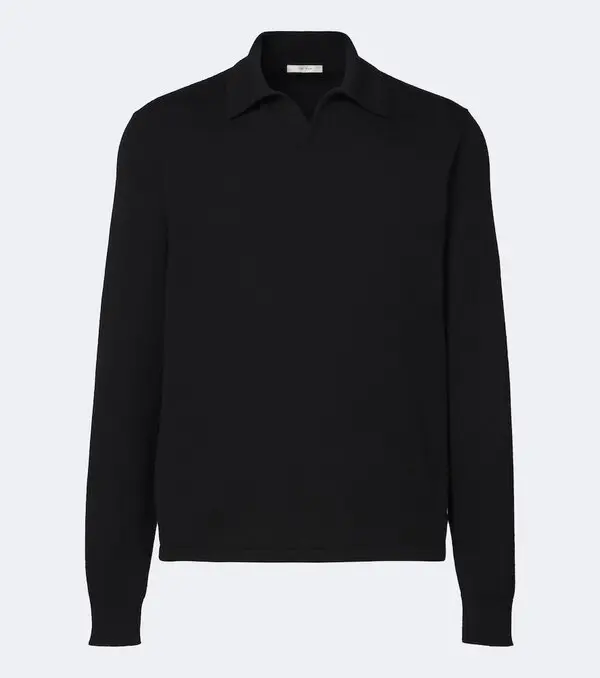 THE ROW Hilford Cashmere Polo Sweater - Black