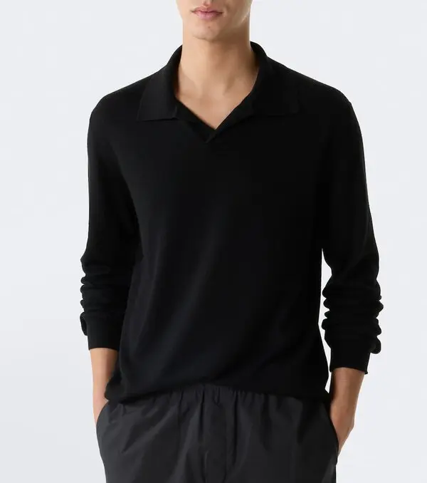 THE ROW Hilford Cashmere Polo Sweater - Black