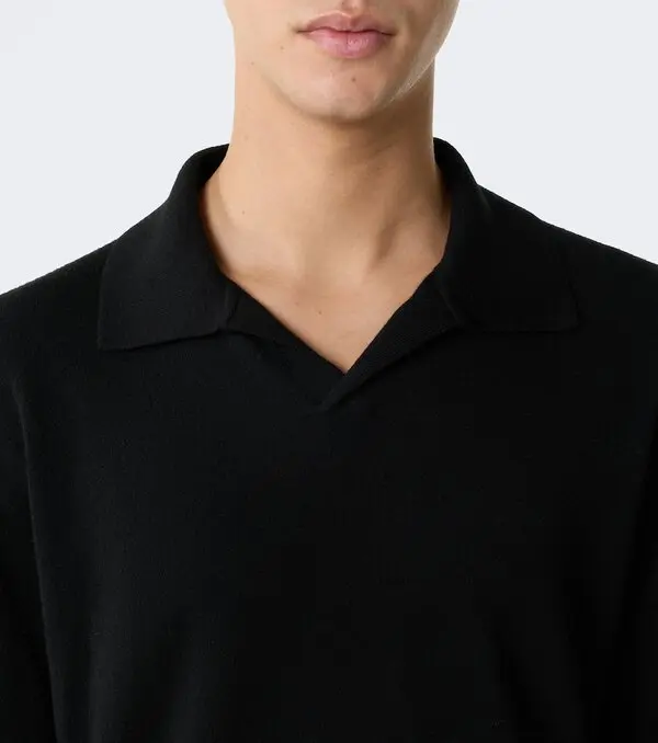THE ROW Hilford Cashmere Polo Sweater - Black