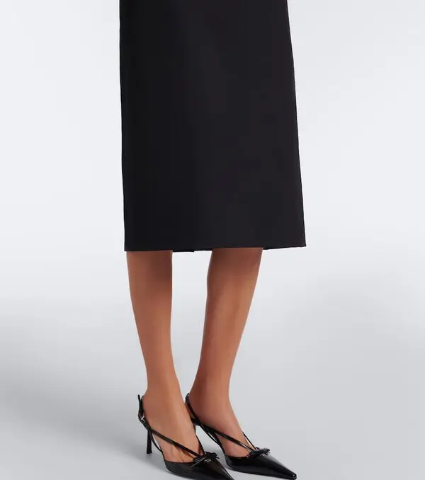 Prada Belted Crêpe Midi Dress