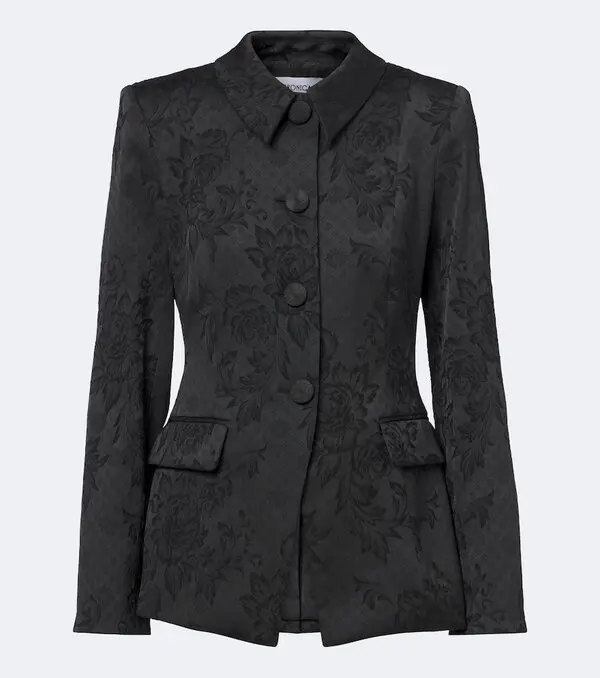 Veronica Beard Bodie Floral Jacquard Jacket - Black