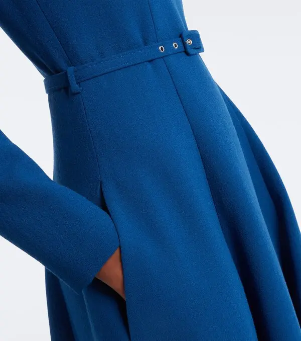 EMILIA WICKSTEAD Capucine Belted Wool Crêpe Midi Dress