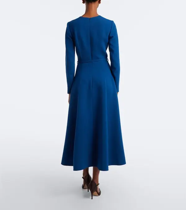 EMILIA WICKSTEAD Capucine Belted Wool Crêpe Midi Dress