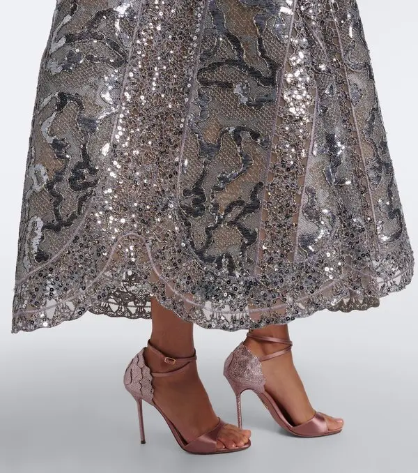 Elie Saab Sequined Tulle Bustier Dress