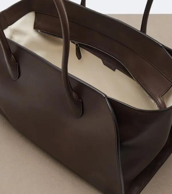 THE ROW Marlo Medium Leather Tote Bag - Brown